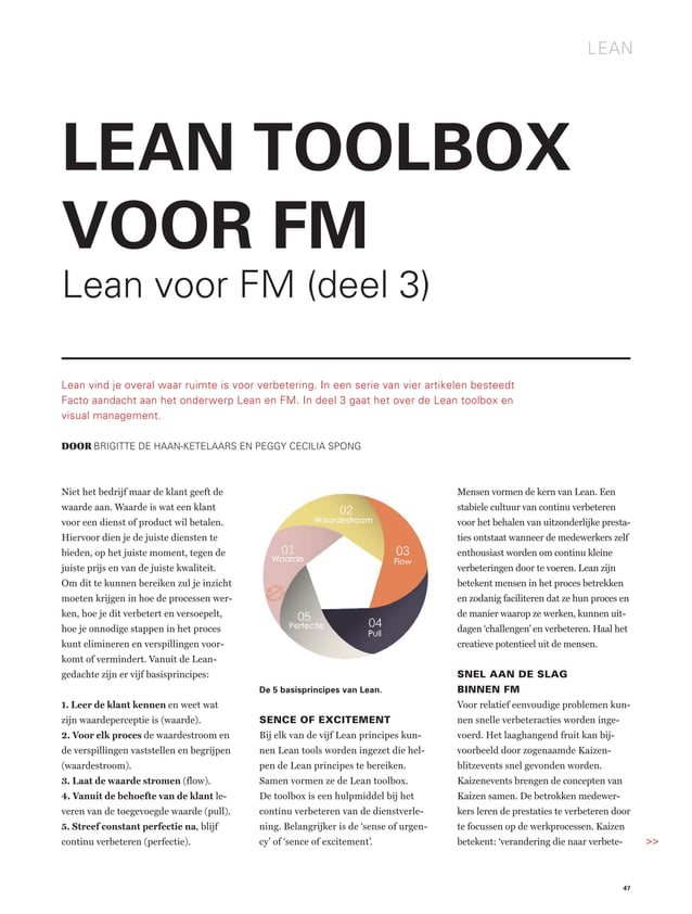 Lean Toolbox voor Facility Management, deel 3 | PDF