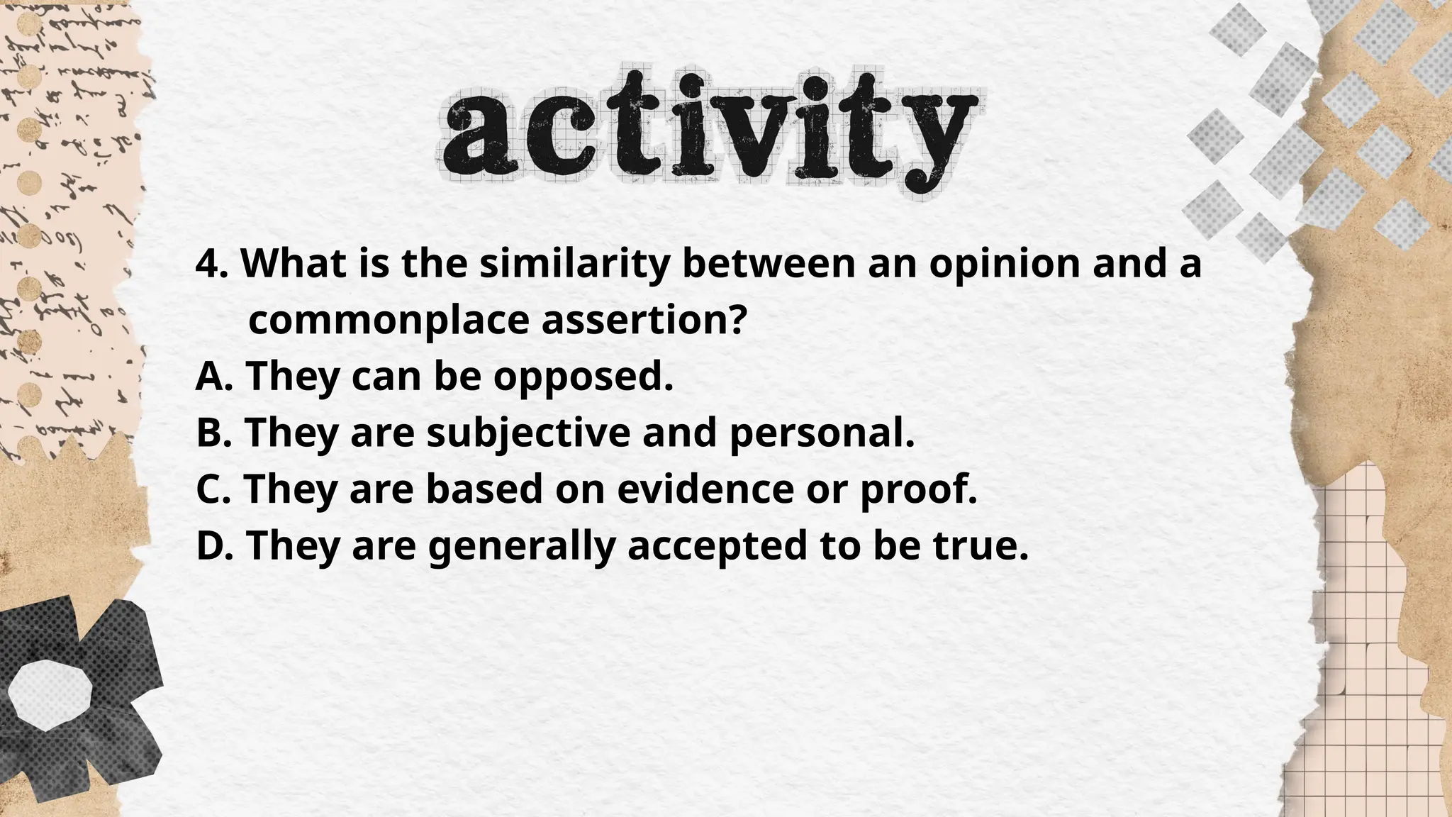 Fact, Opinion, Evidence and Bias English | PPTX
