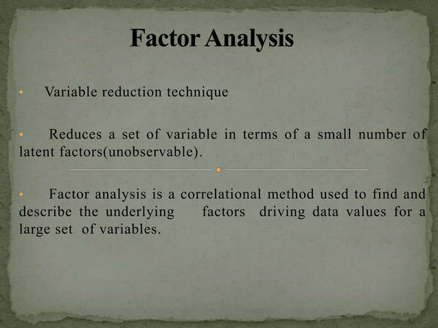 An Introduction to Factor analysis ppt | PPTX