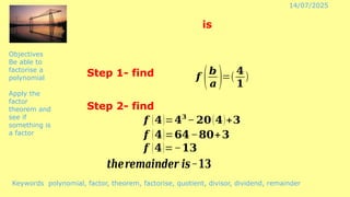 factor-and-remainder-theorem for students | PPTX