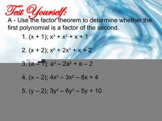 Fundamental Theorem of Algebra (Factor Theorem).ppt