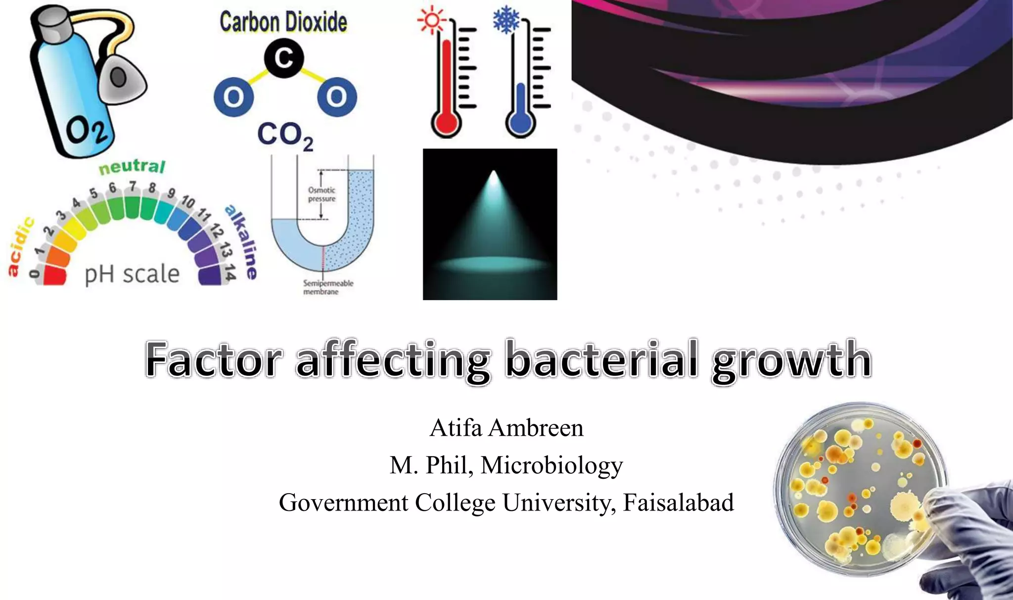 Factor affecting bacterial growth | PPTX