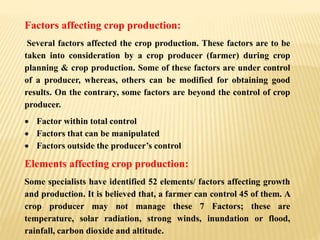 Factor affecting crop production | PPTX