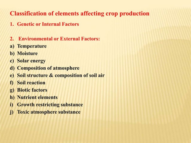 Factor affecting crop production | PPTX