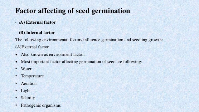 Factor affecting of seed germination