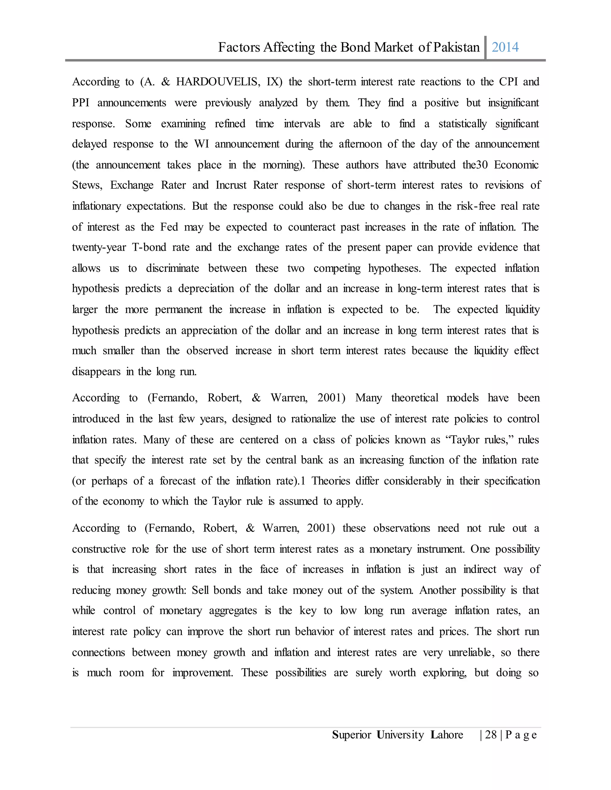 FACTORS AFFECTING THE BOND MARKET | DOCX