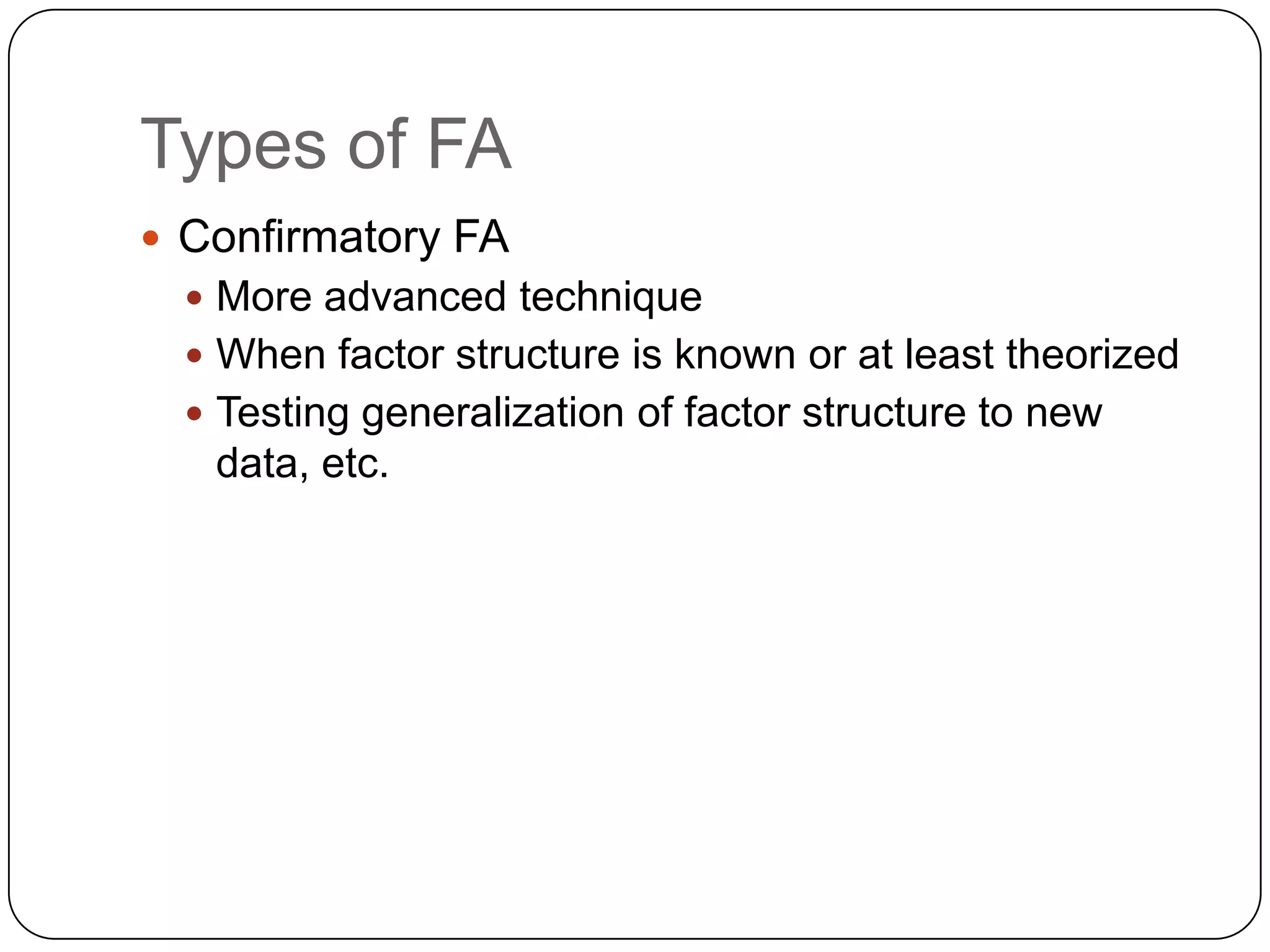 Factor analysis | PPTX