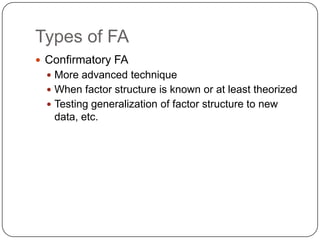 Factor analysis | PPTX