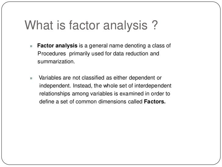 Factor analysis