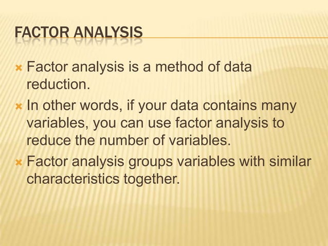 Factor Analysis | PPT