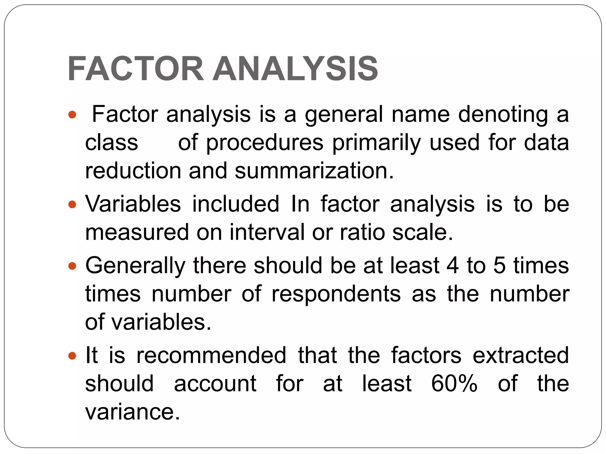 Factor analysis | PPTX