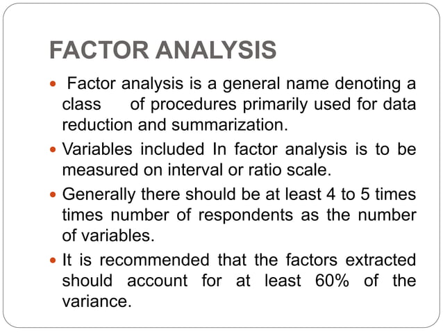 Factor analysis | PPTX