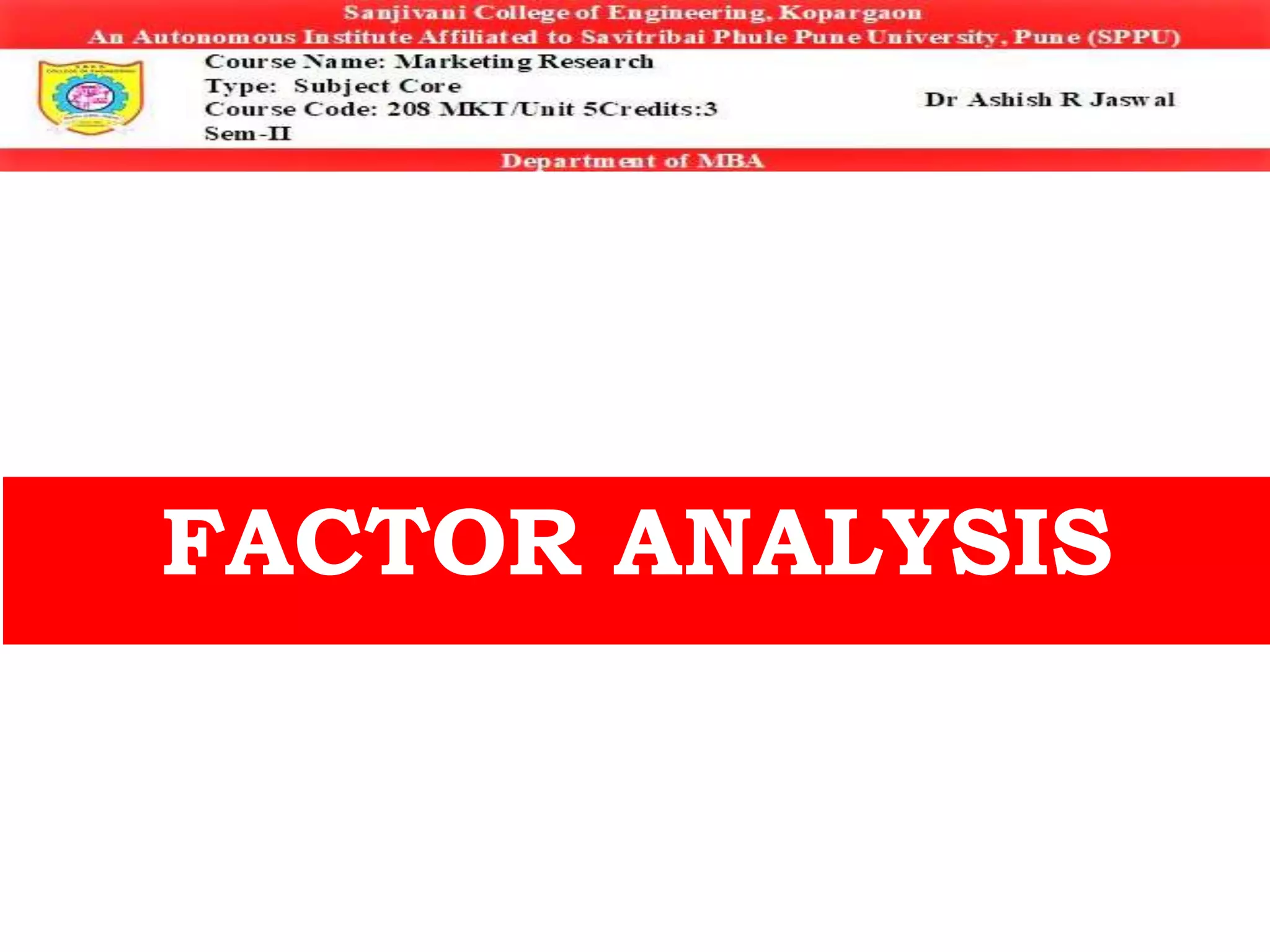 Factor analysis | PPTX