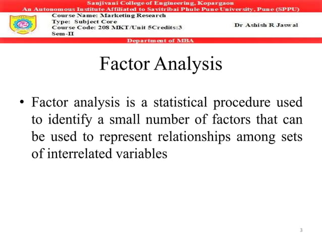 Factor analysis | PPTX | Science