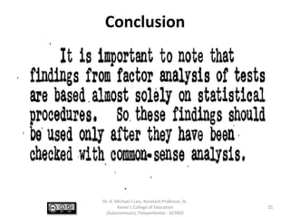 Factor Analysis, Assumptions. Exploratory Factor Analysis and ...