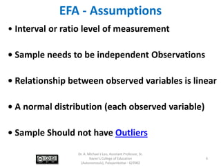 Factor Analysis, Assumptions. Exploratory Factor Analysis and ...