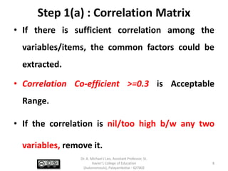 Factor Analysis, Assumptions. Exploratory Factor Analysis and ...