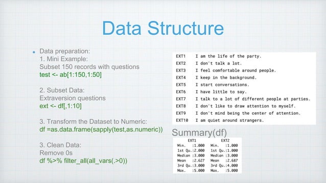 Factor Analysis In R With Five Personality Survey Mini Sample Ppt