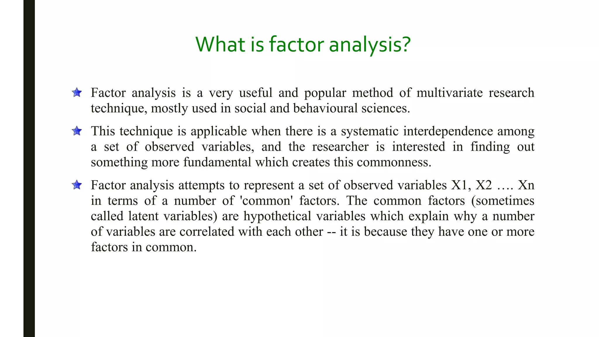 Factor analysis | PPTX