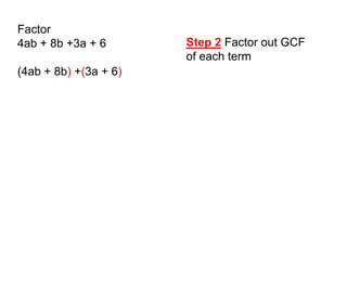 Factor by grouping | PPT
