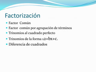 Factor común | PPTX