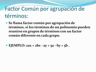 Factor común | PPTX