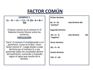 Factor común | PPTX