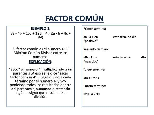 Factorizacion Ejemplos