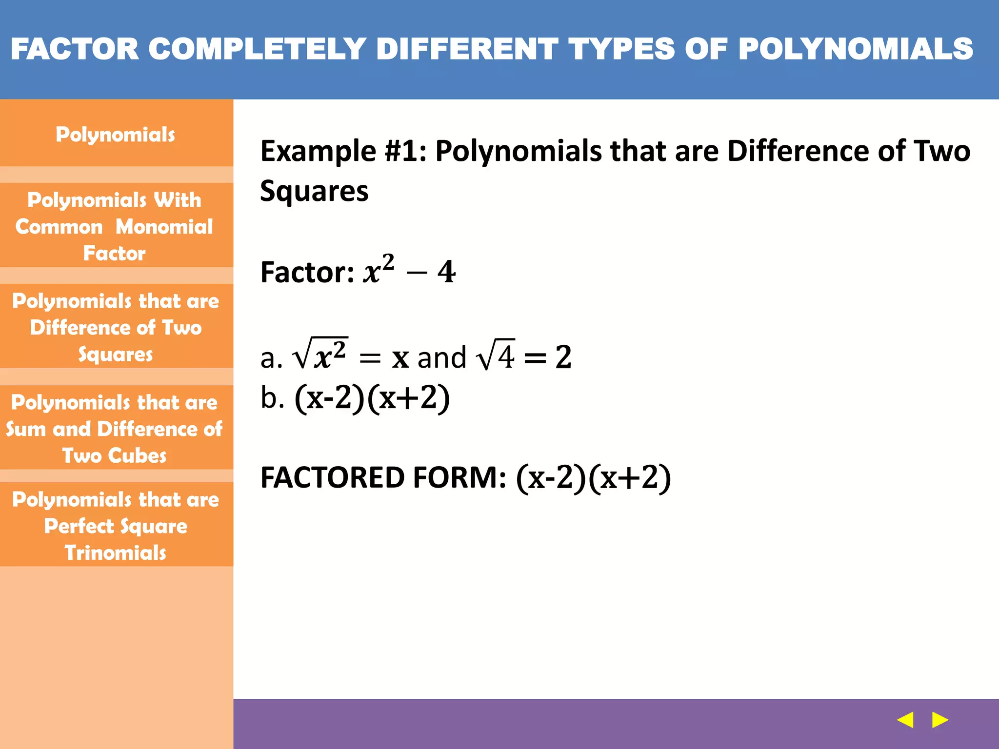 Factor Completely Different Types of Polynomials | PDF