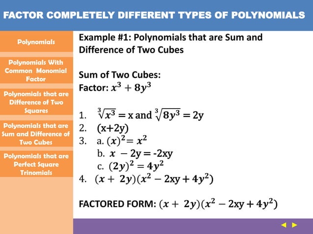 Factor Completely Different Types of Polynomials | PDF