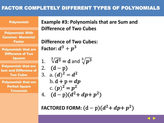 Factor Completely Different Types of Polynomials | PDF