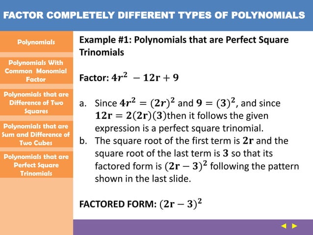 Factor Completely Different Types of Polynomials | PDF