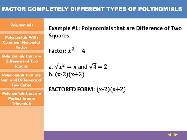 Factor Completely Different Types of Polynomials