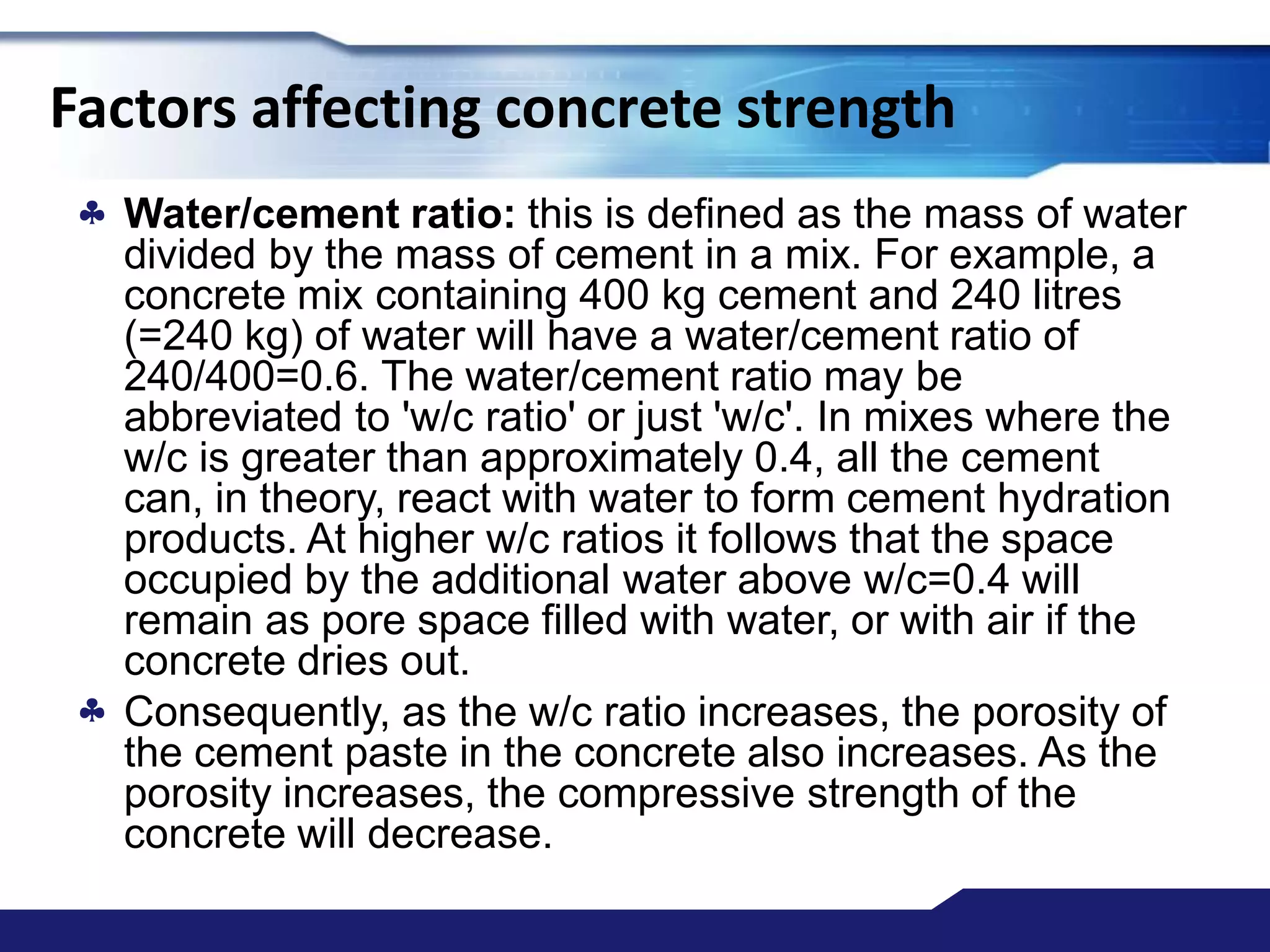 Factor effecting the strength of concrete | PPTX
