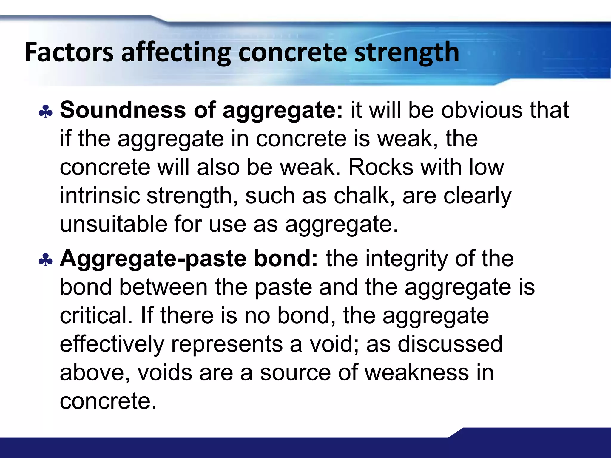 Factor effecting the strength of concrete | PPTX