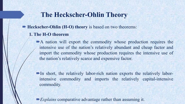 Factor endowments and the heckscher ohlin theory (chapter 5) | PPTX ...