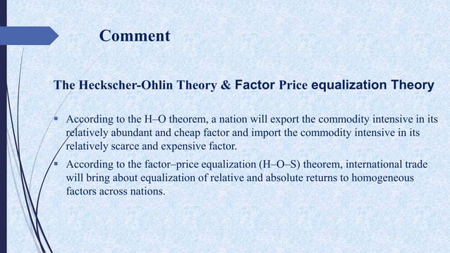 Factor endowments and the heckscher ohlin theory (chapter 5) | PPTX ...