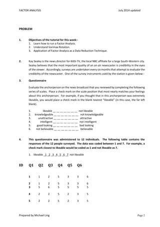 FACTOR analysis (July 2014 updated) | PDF