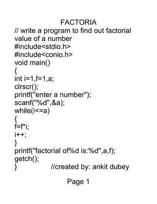 Factorial | PDF | Programming Languages | Computing