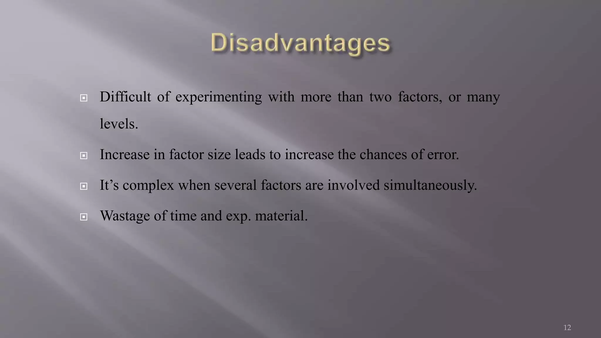 Factorial Design And Application In Formulation Pptx Physics Science