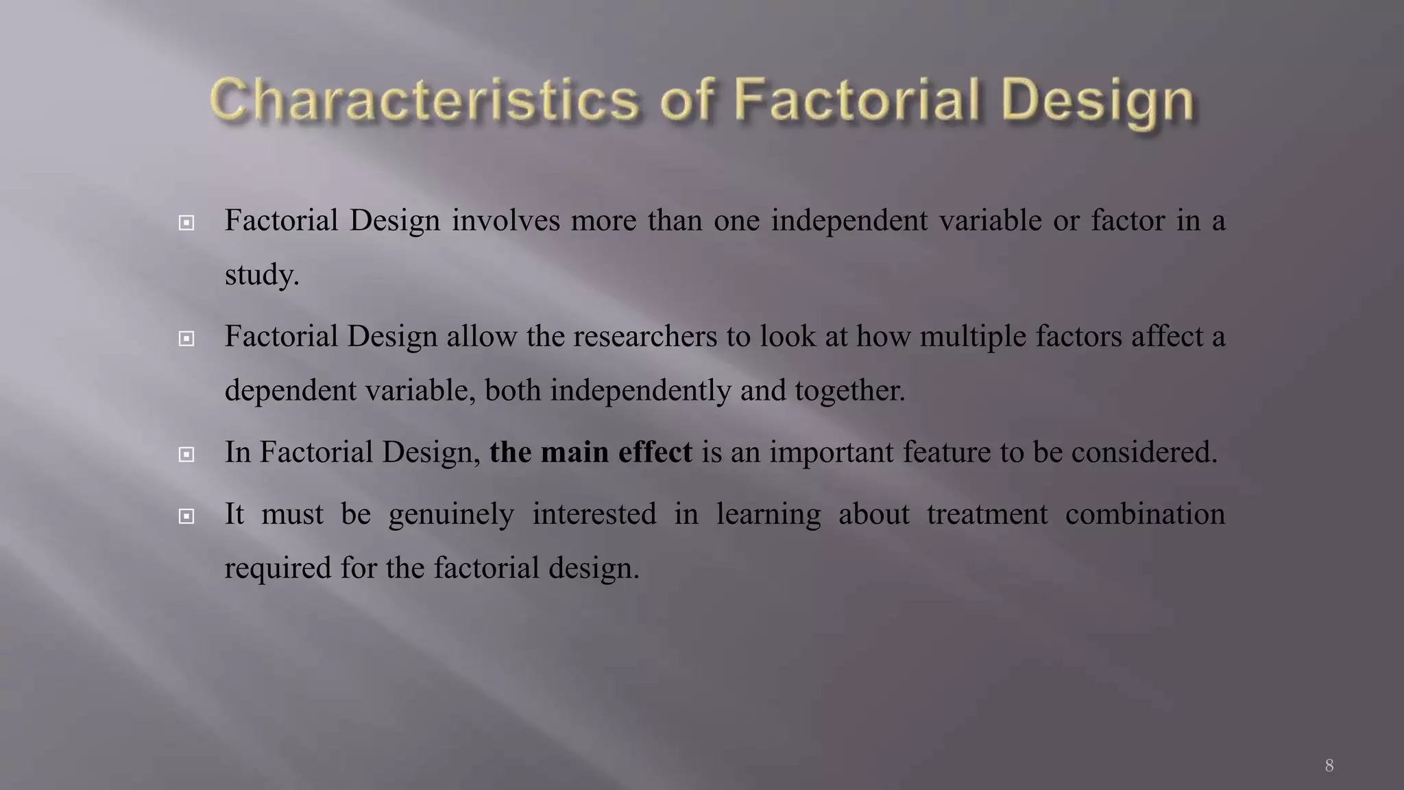 Factorial Design And Application In Formulation Pptx Physics Science