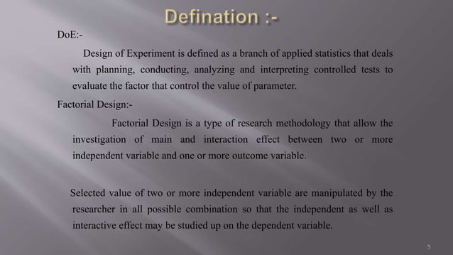 Factorial Design And Application In Formulationpptx Physics Science