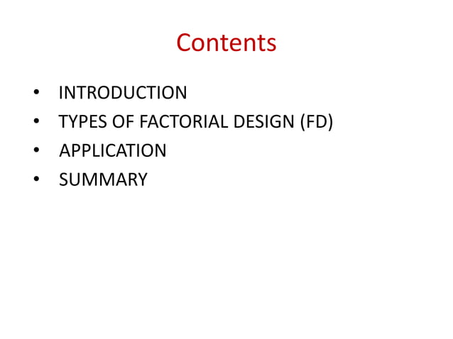 Factorial design ,full factorial design, fractional factorial design | PPTX
