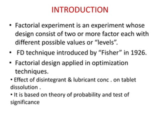 Factorial design ,full factorial design, fractional factorial design | PPTX