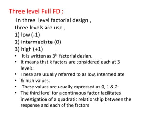 Factorial design ,full factorial design, fractional factorial design | PPTX