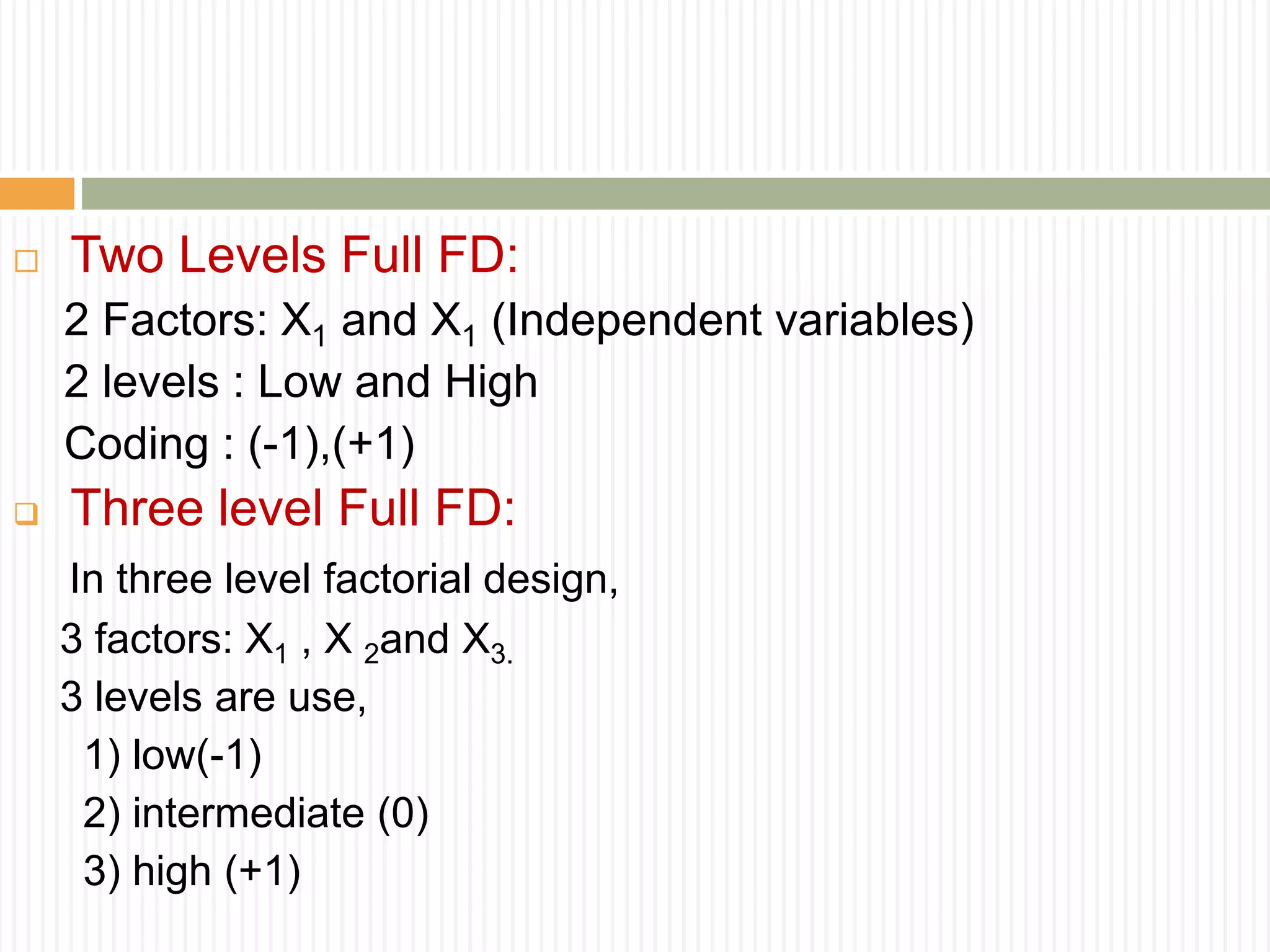 Factorial design \Optimization Techniques | PPTX