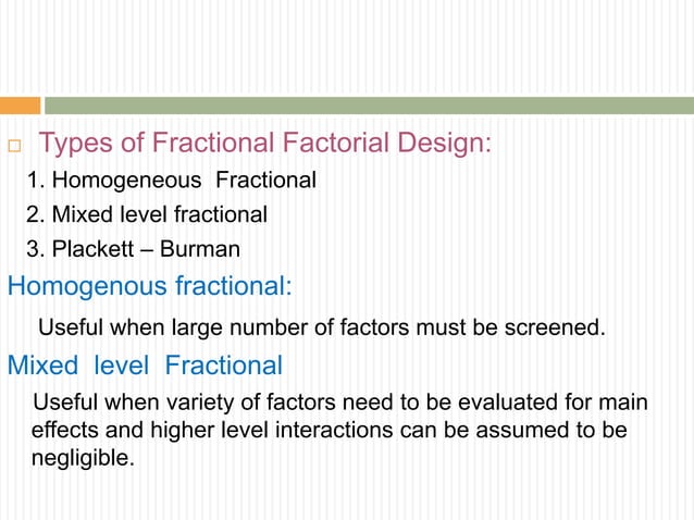 Factorial design \Optimization Techniques | PPTX