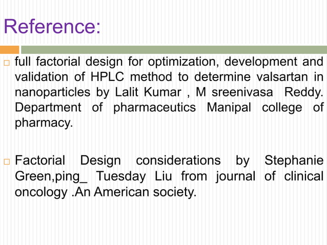 Factorial design \Optimization Techniques | PPTX