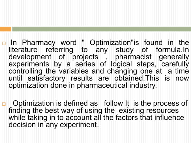 Factorial design \Optimization Techniques | PPTX