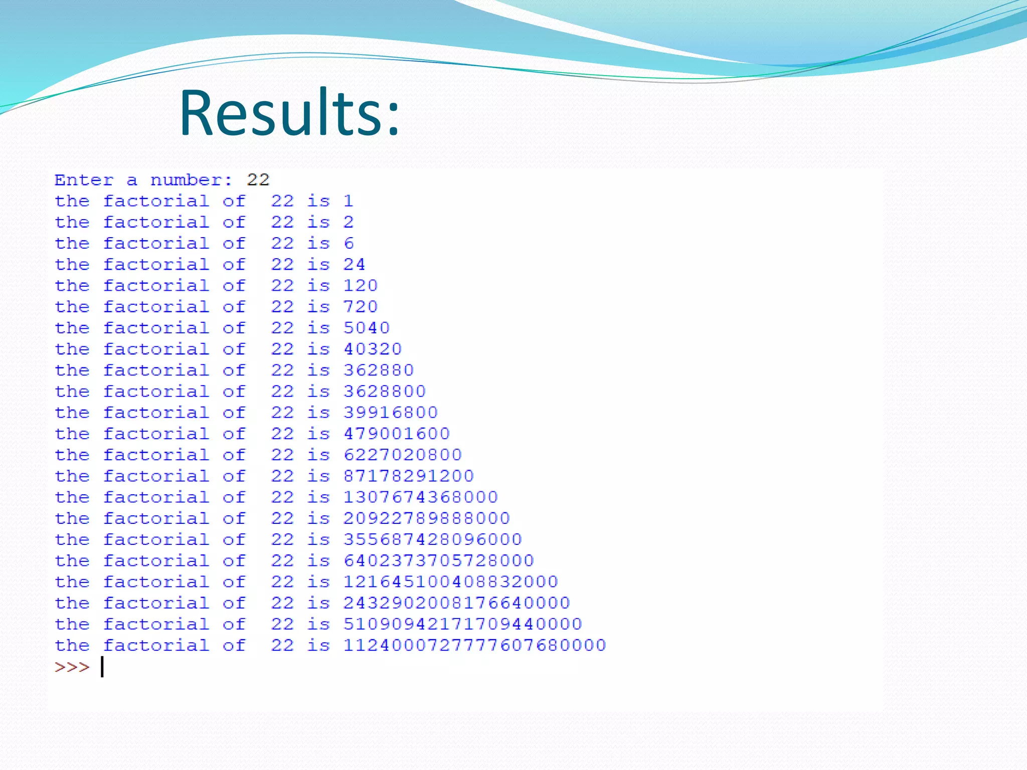 Factorial of a number in python | PPT